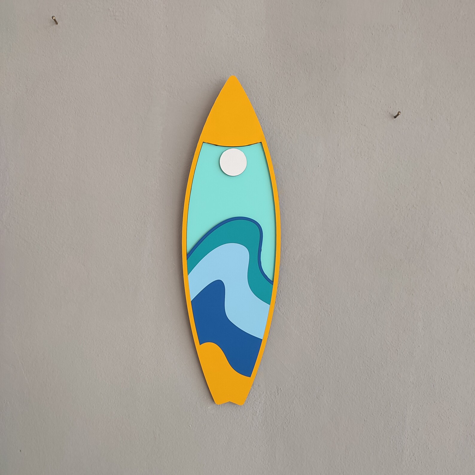 Wooden Surfboard Wall Art, Unique Wooden Surfboard Wall Decor for Ocean ...
