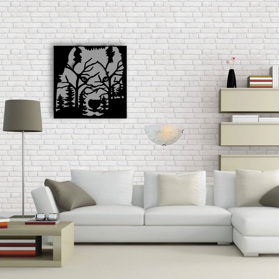 3D Wolf Wall Decor, Nature Office Decor, Wooden Animal Head Art ...