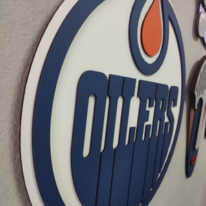 Edmonton Oilers MDF Wooden Wall Art Sign - Hockey Fans and Modern Home ...