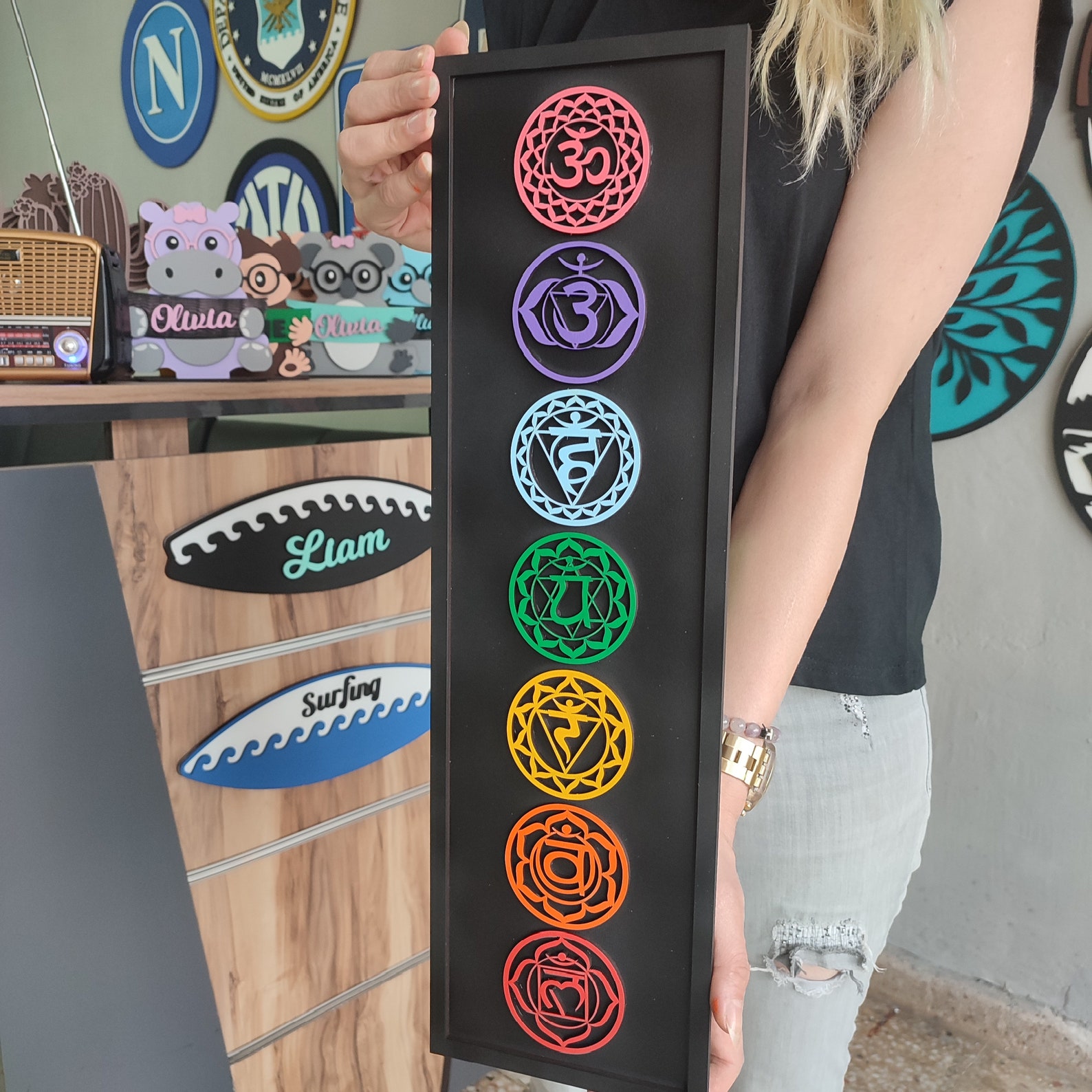 Chakra Wall Decor, Chakra Wall Art, Chakra Wood Art, Chakra Wall ...