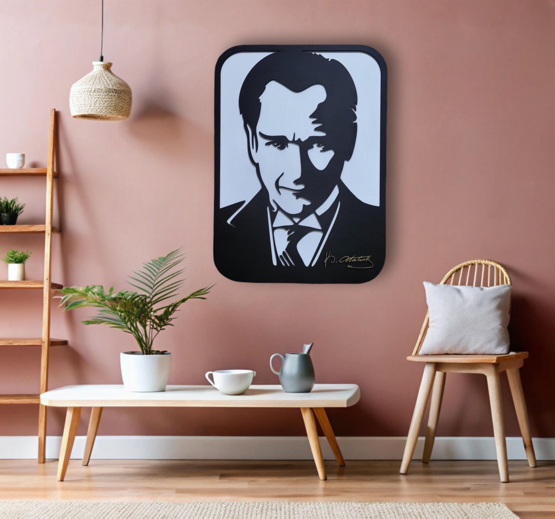 3D Wooden Mustafa Kemal Atatürk Wall Art Atatürk Tribute Sign Modern ...