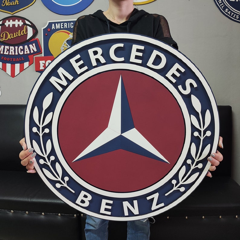 Mercedes-benz Wall Decor Mercedes-benz Wood Sign - Etsy