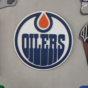 Edmonton Oilers MDF Wooden Wall Art Sign - Hockey Fans and Modern Home ...