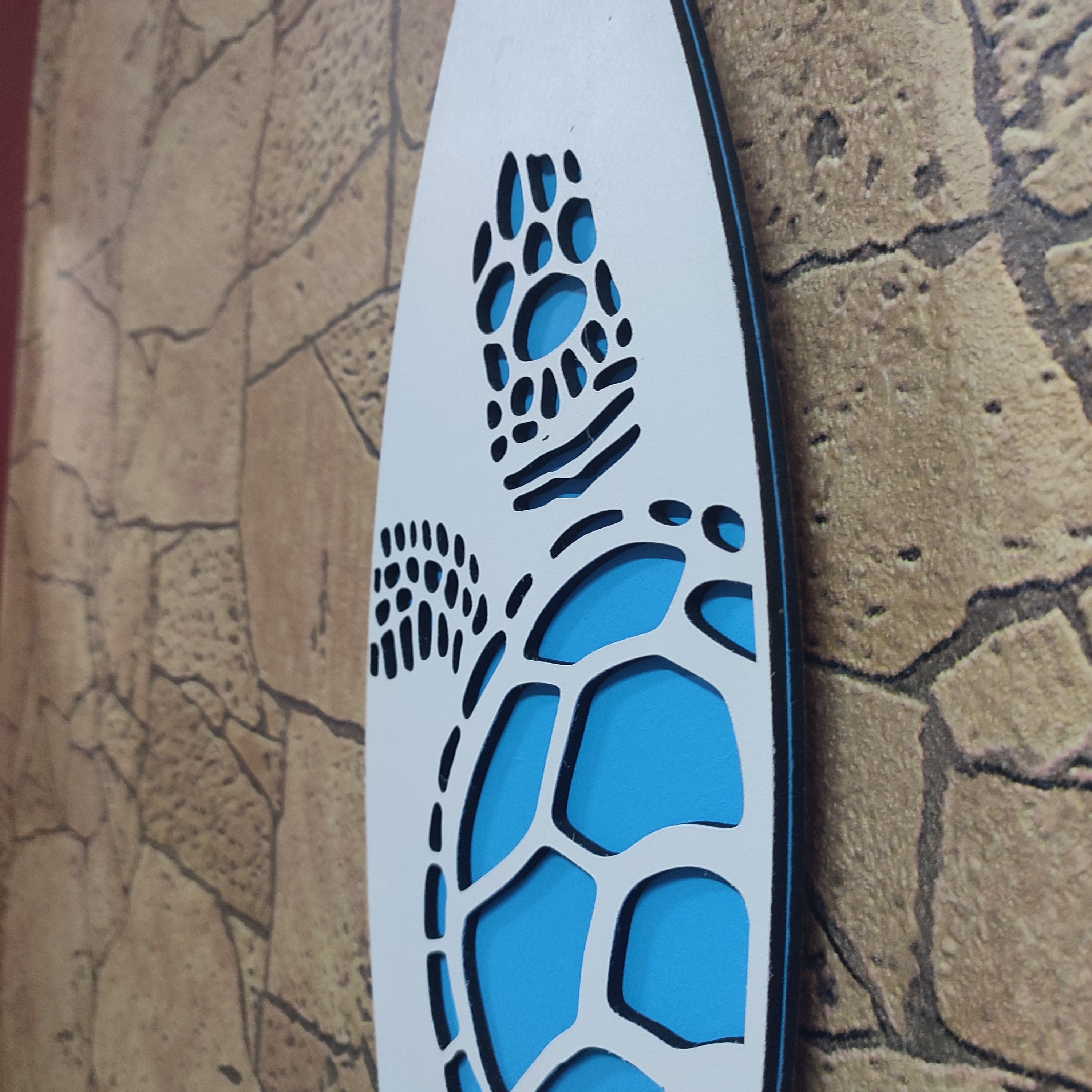 Surfboard Wall Art, Turtle Patterned Surfboard, Sea Turtle, Surfboard ...