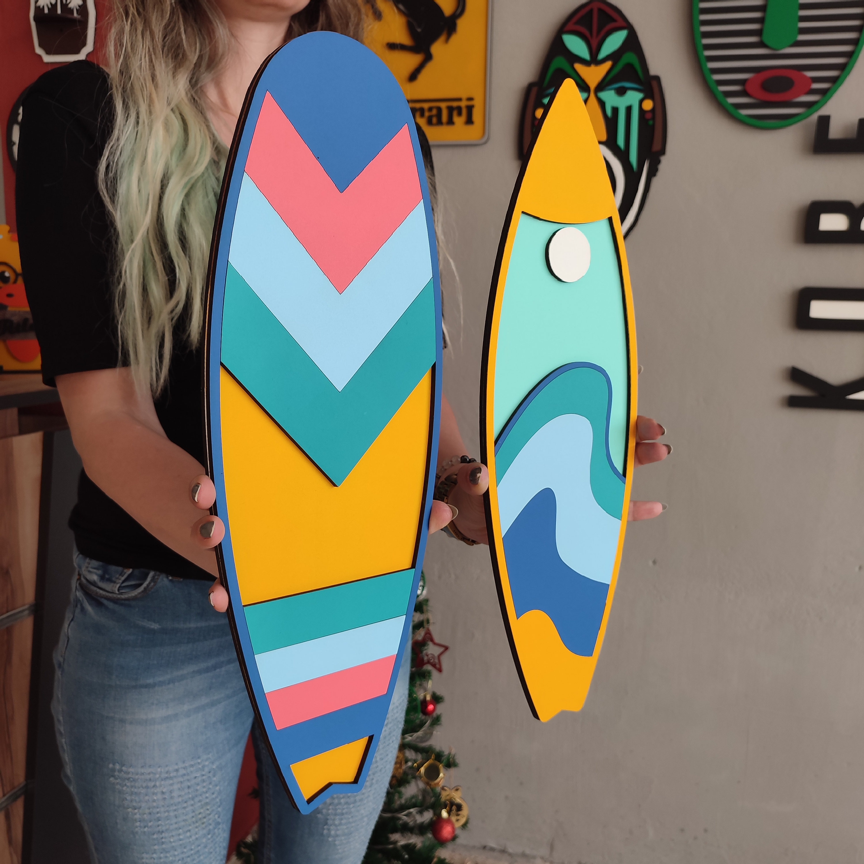 2 Pieces Unique Wooden Surfboard Wall Decor Perfect Choice - Etsy
