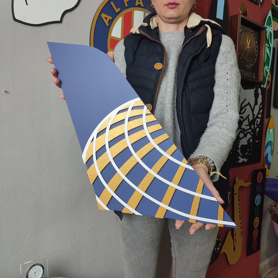 United Airlines Tail Wall Art, Continental Tail, Wooden Wall Decor ...