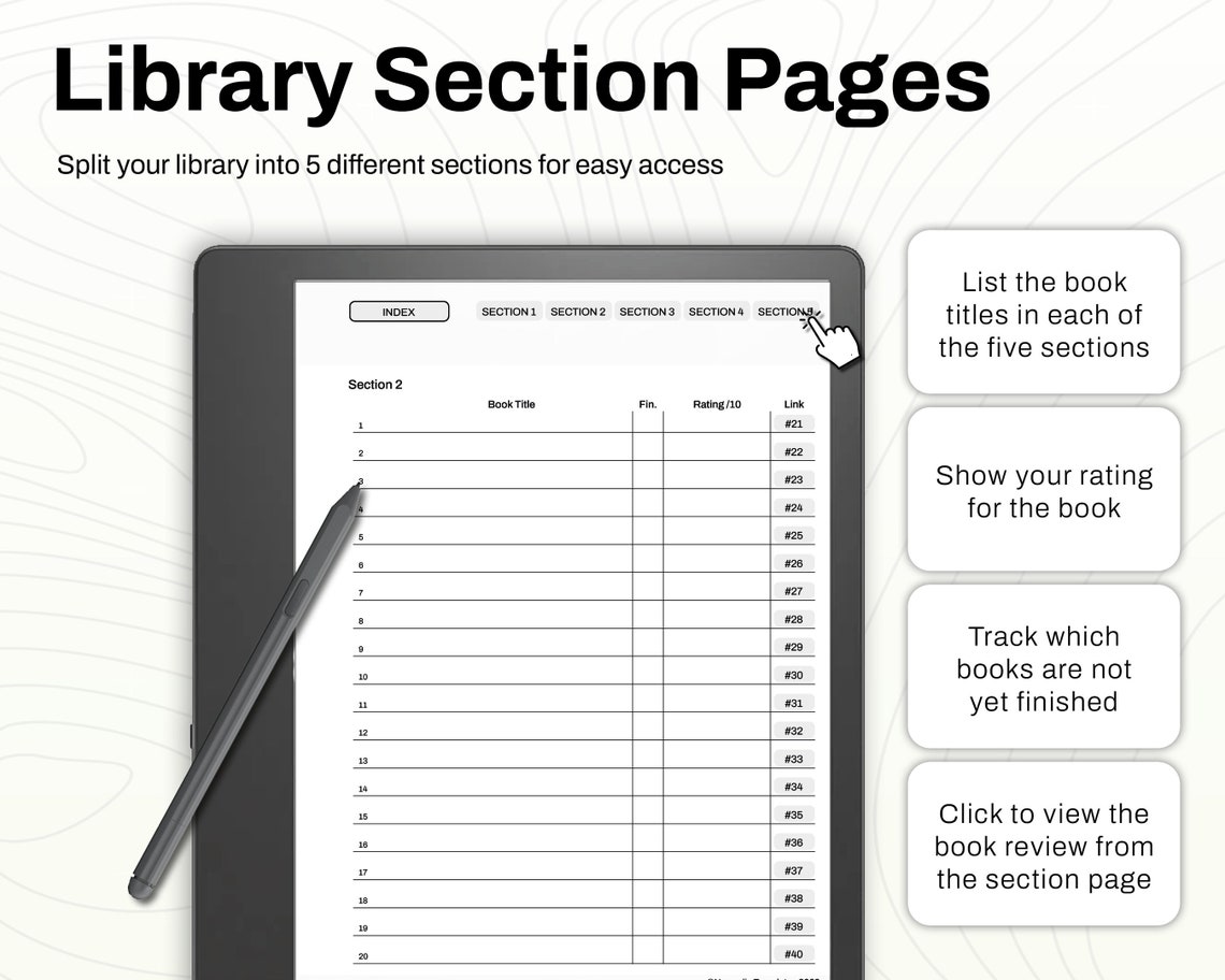 Kindle Scribe Template | Kindle Scribe Book Review Journal | Reading ...