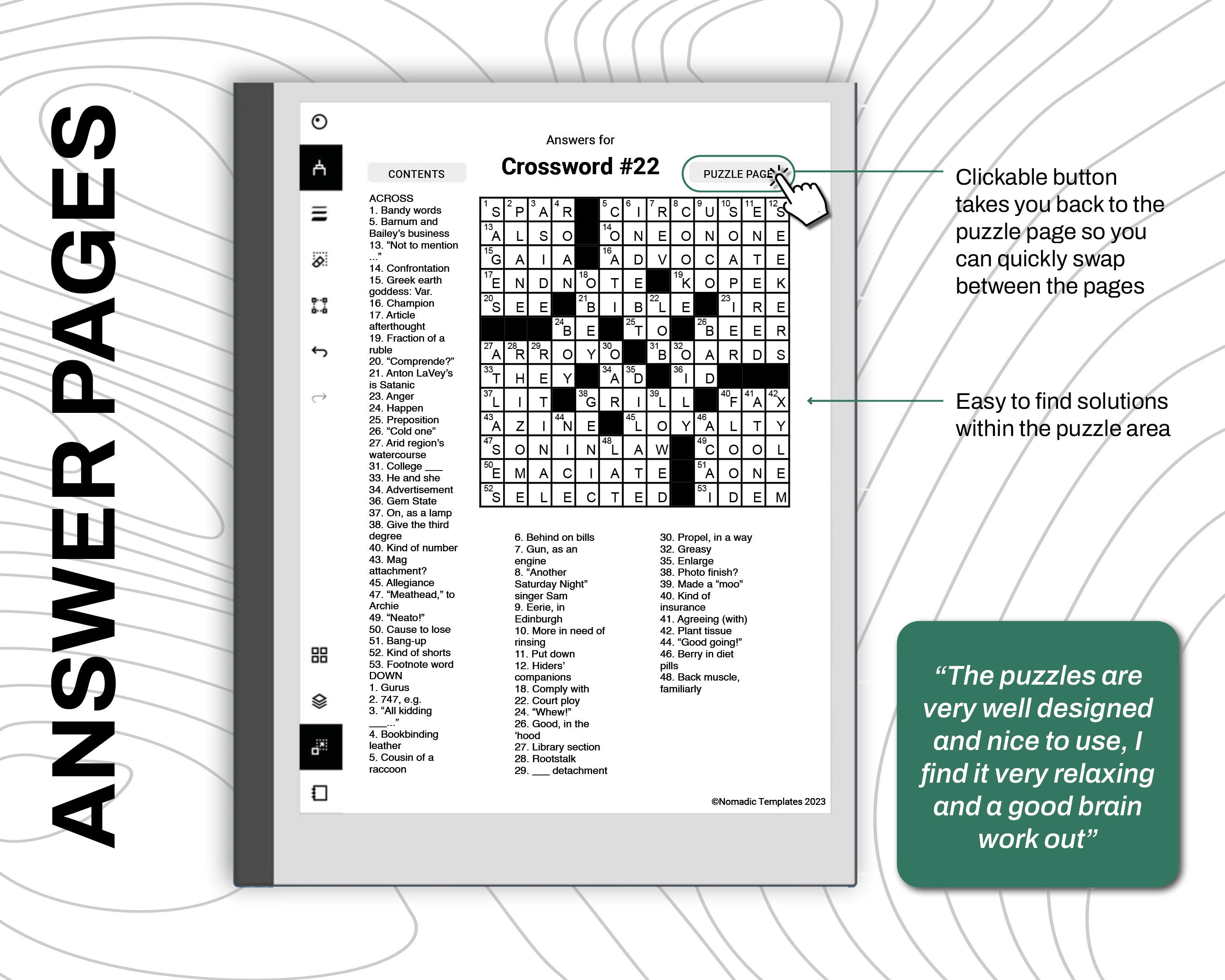 American Crosswords for Remarkable | Games and Puzzles | Clickable ...