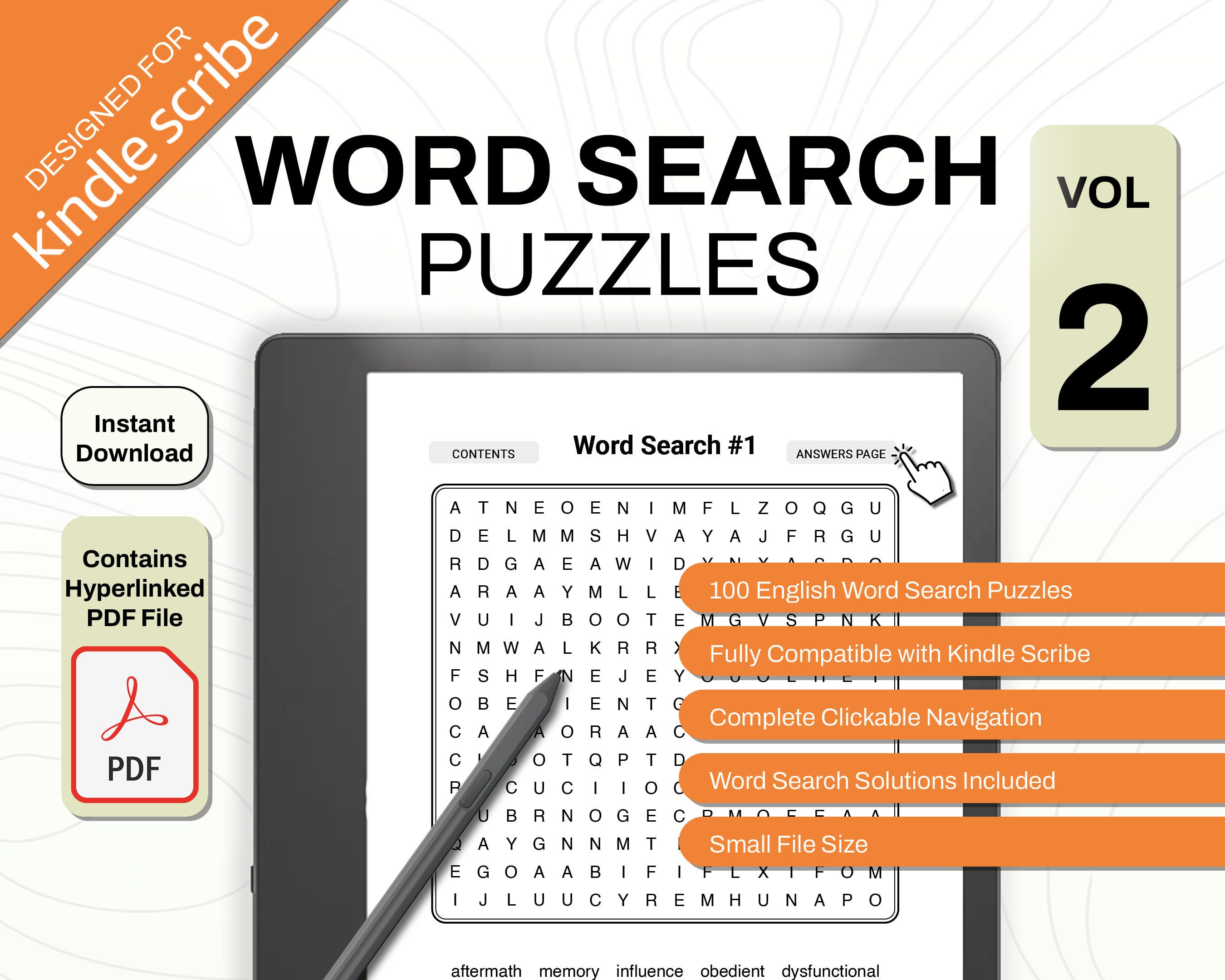 Kindle Scribe Word Search Bundle Volume 2 | Games and Puzzles ...