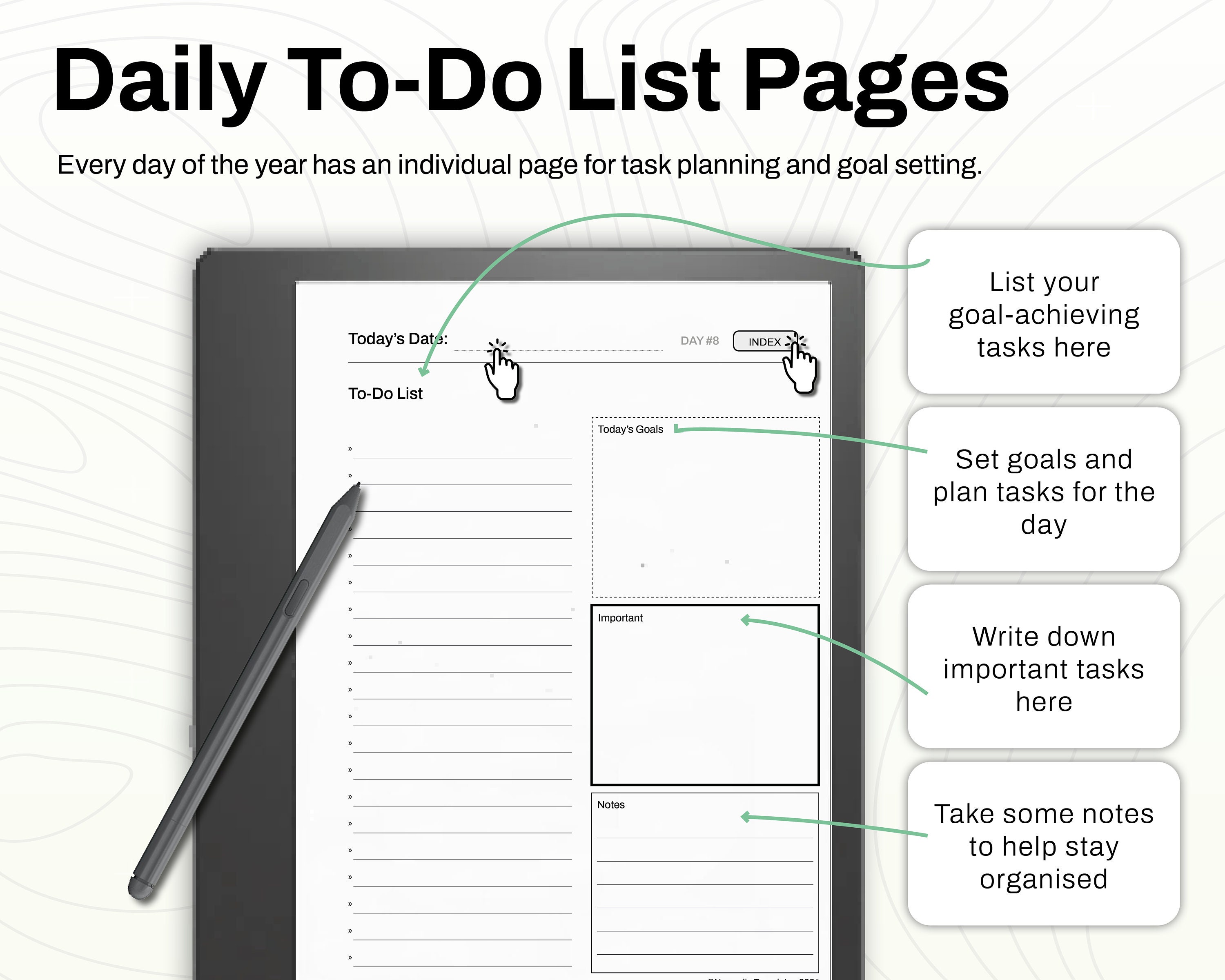 Kindle Scribe Daily To-do List Organizer Planner | 1 Year | 365 Days ...