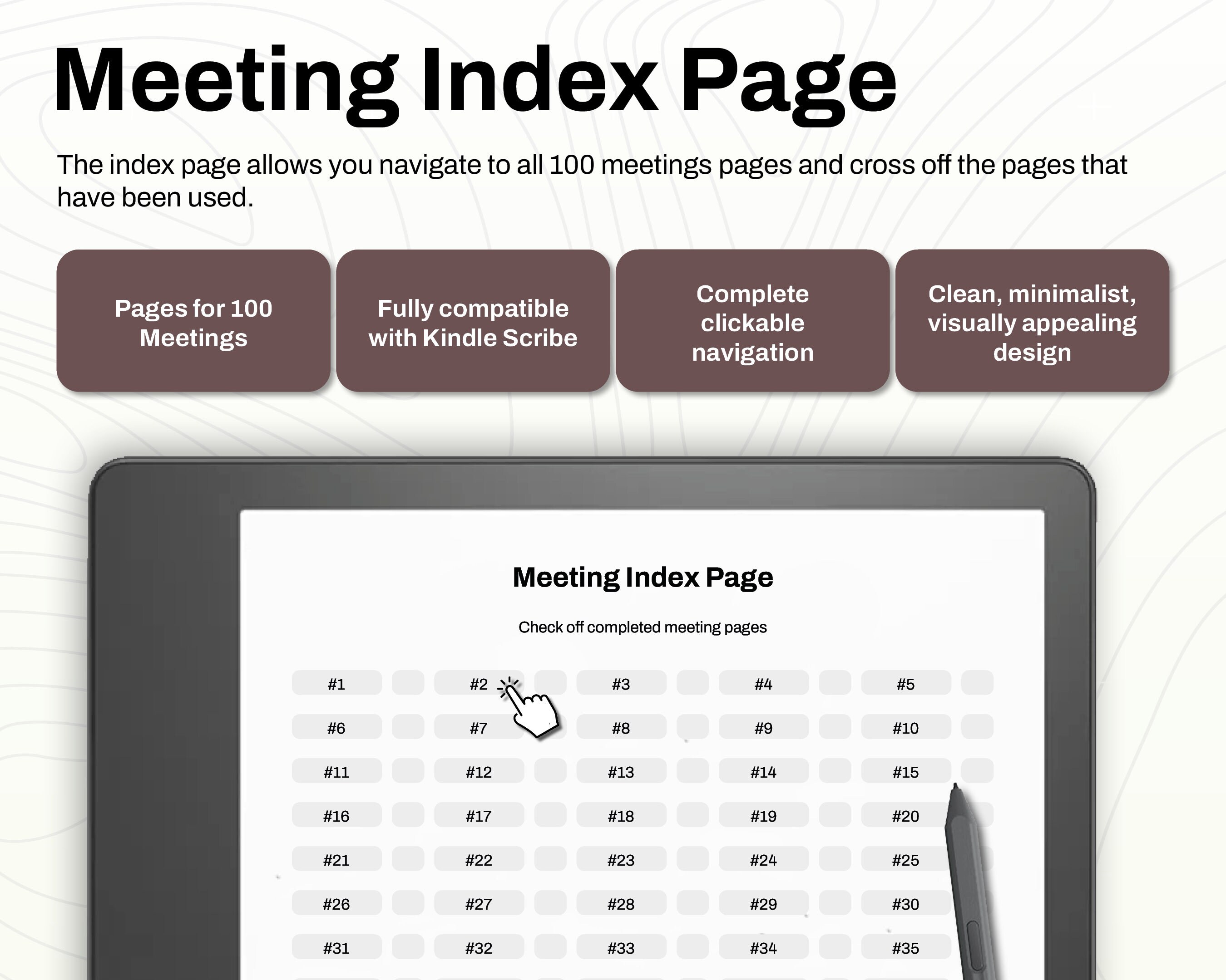 Kindle Scribe Meeting Notes Journal | Kindle Scribe Template | Meeting ...