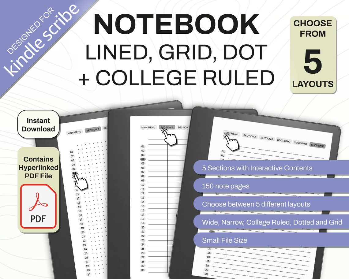 Kindle Scribe Notebook | Template | Journal | Notepad | Wide, Narrow ...