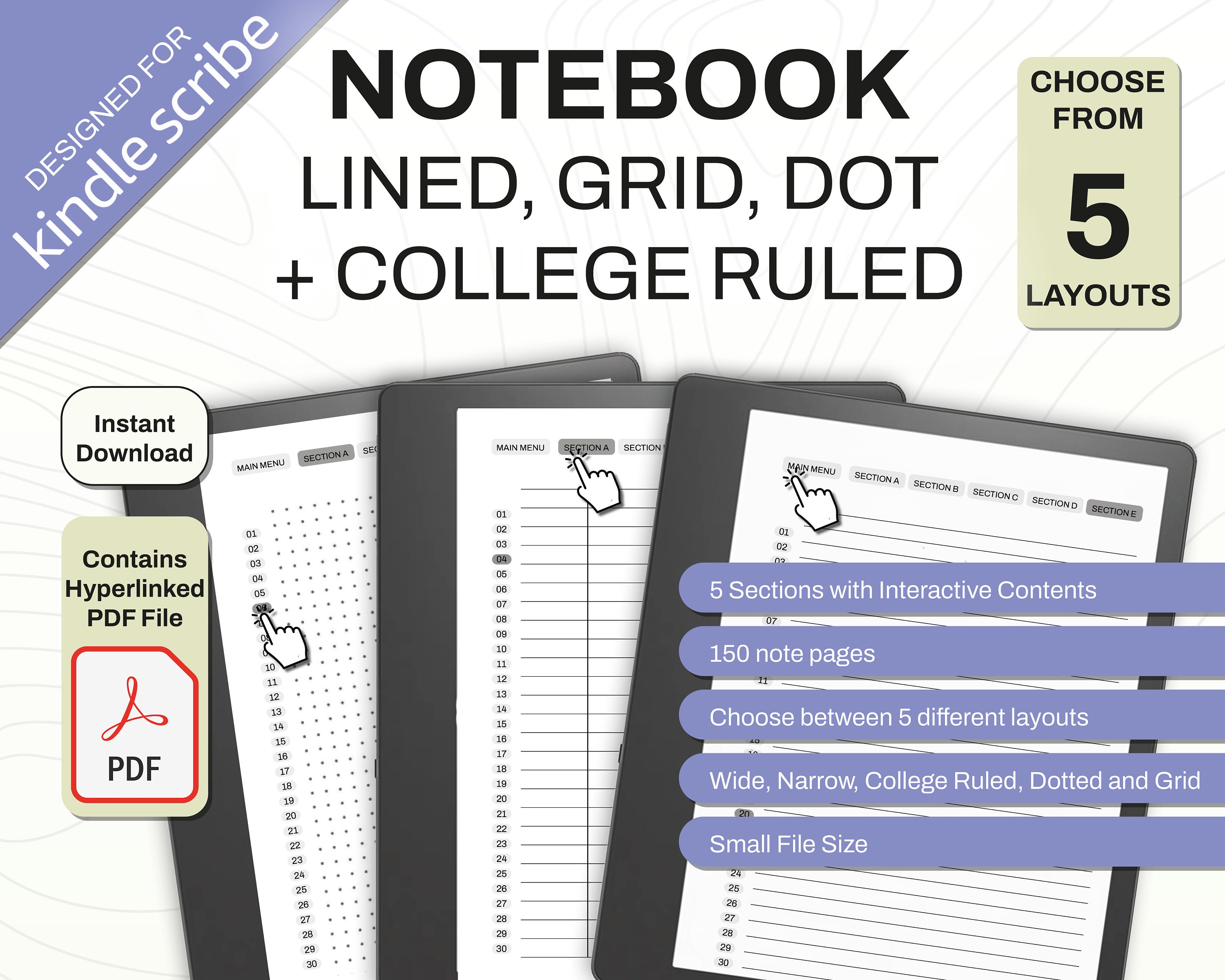 Kindle Scribe Notebook | Template | Journal | Notepad | Wide, Narrow ...