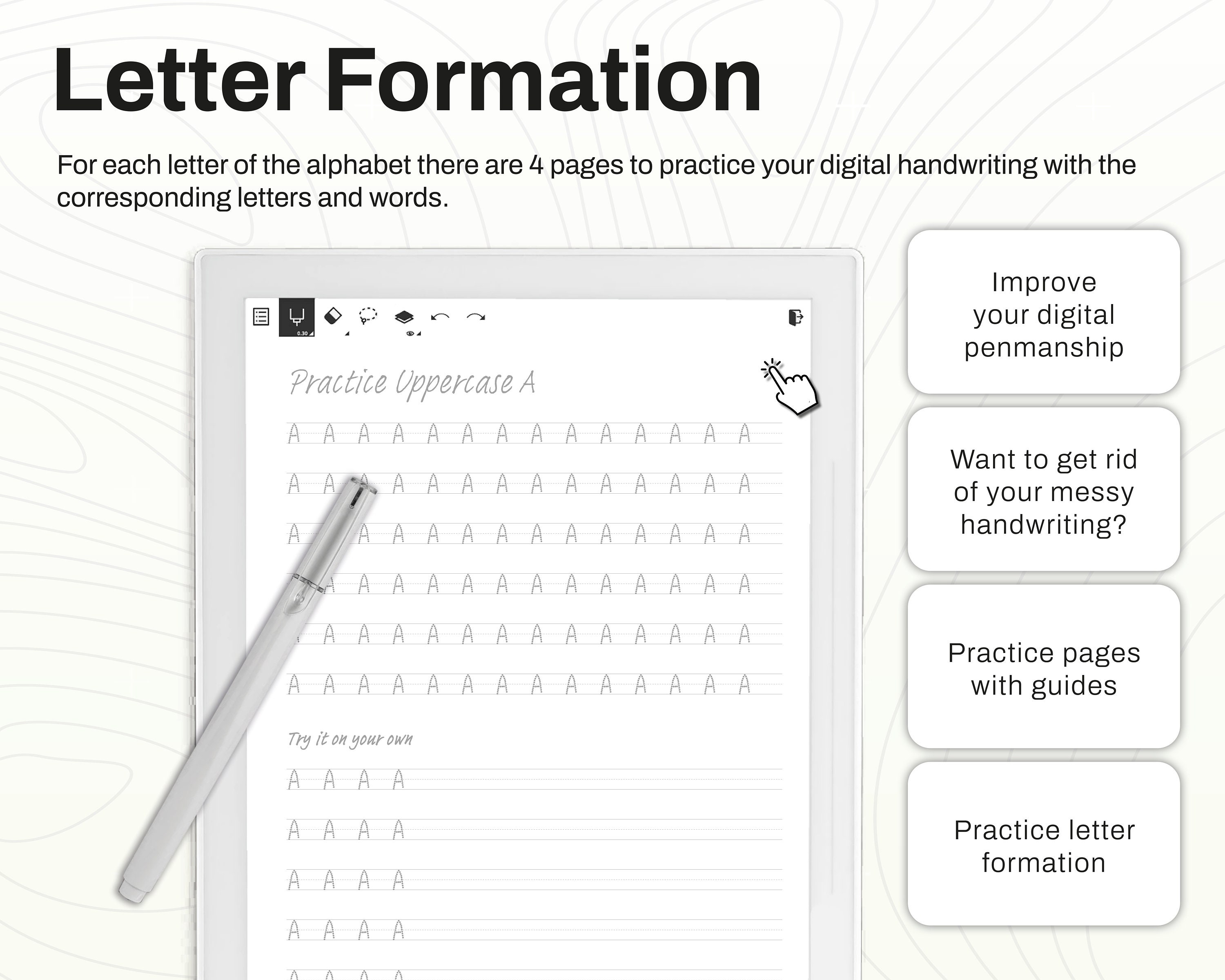 Supernote Template | Neat Handwriting Practice Sheets | Penmanship ...