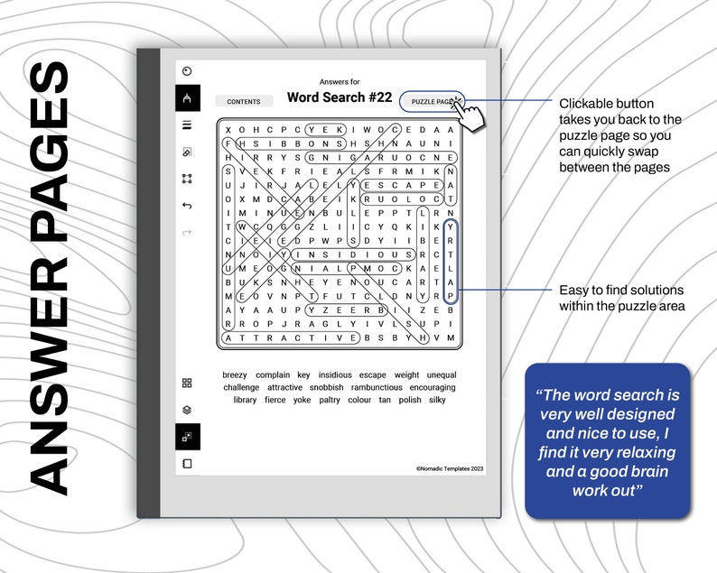 Word Search Bundle 1 for Remarkable 2 | Games and Puzzles | Clickable ...
