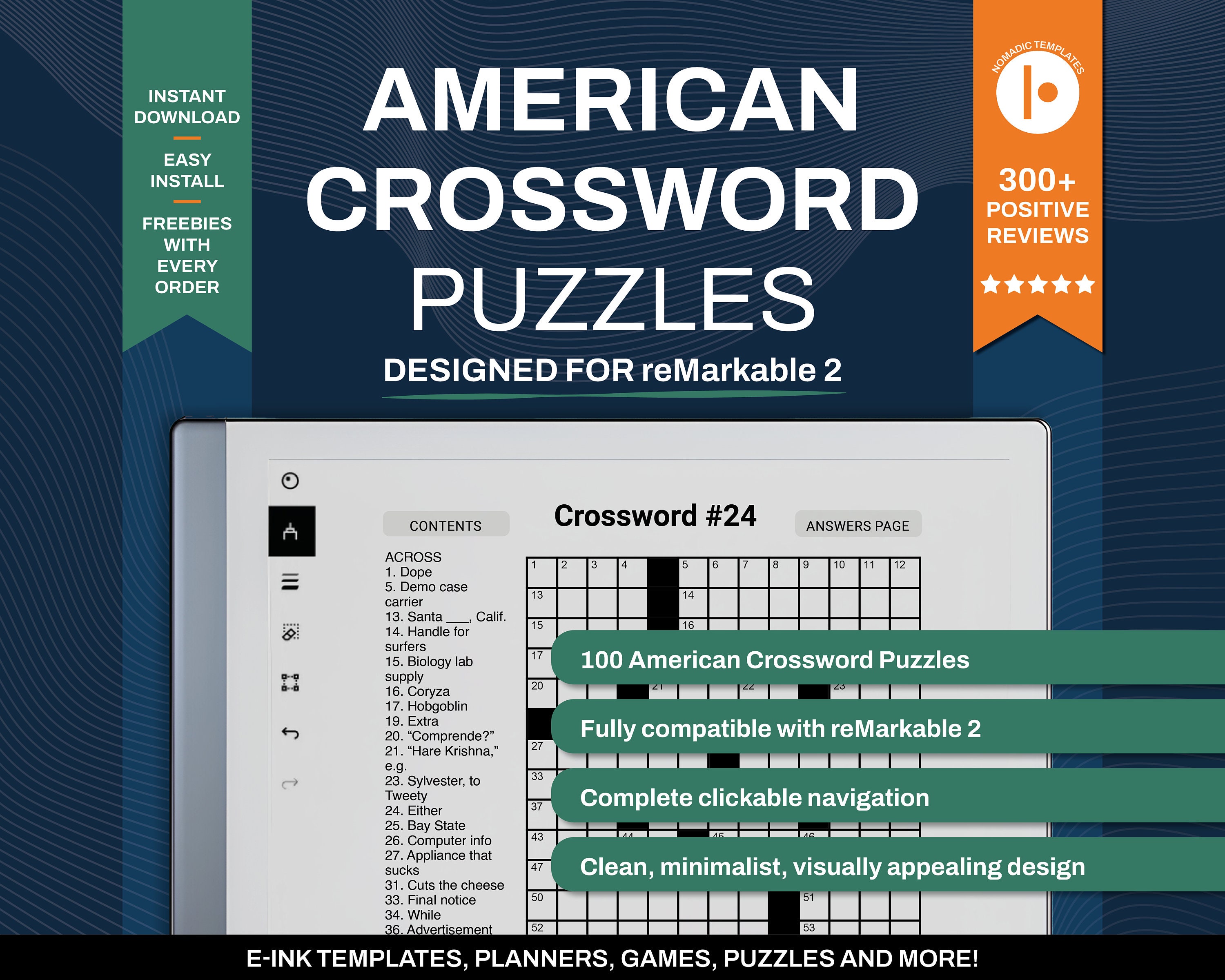 American Crosswords for Remarkable | Games and Puzzles | Clickable ...