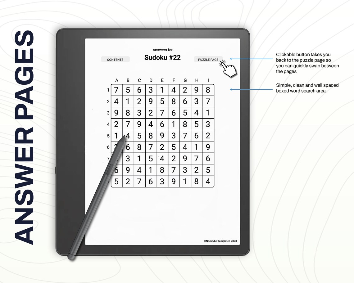 Kindle Scribe Sudoku Volume 1 | Games and Puzzles | PDF Template With ...