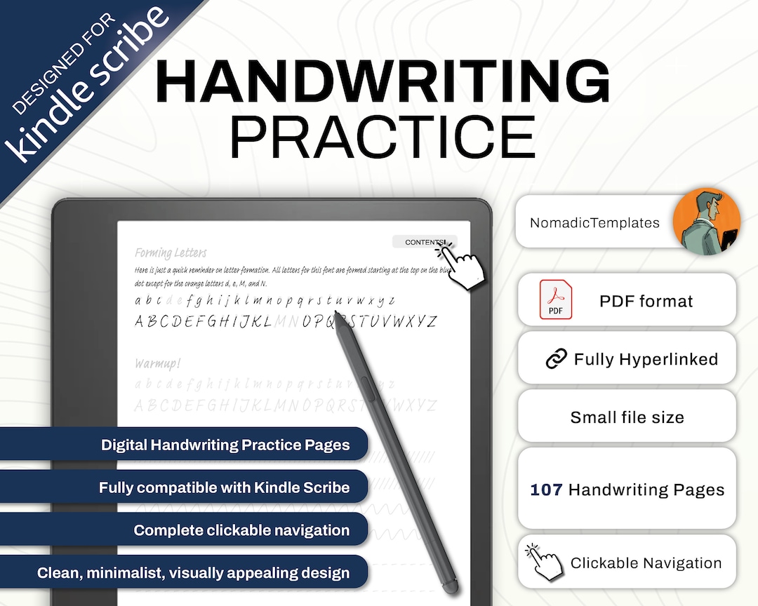 Kindle Scribe Template | Neat Handwriting Practice Sheets | Penmanship ...