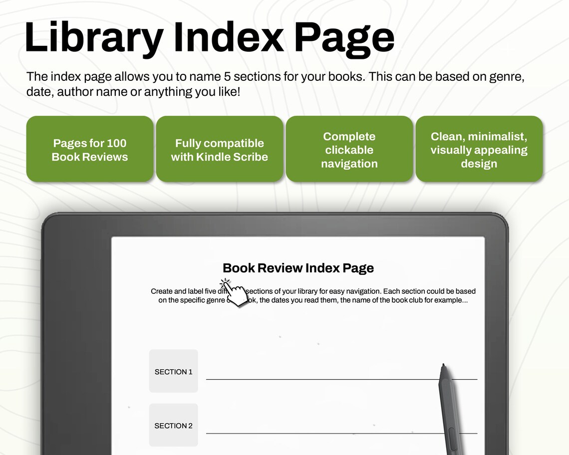 Kindle Scribe Template | Kindle Scribe Book Review Journal | Reading ...