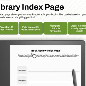 Kindle Scribe Template | Kindle Scribe Book Review Journal | Reading ...