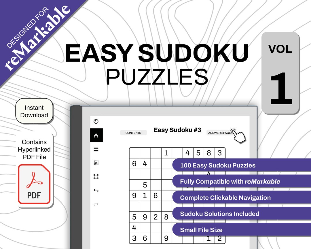 Remarkable Easy Sudoku Volume 1 Games and Puzzles PDF Template With ...