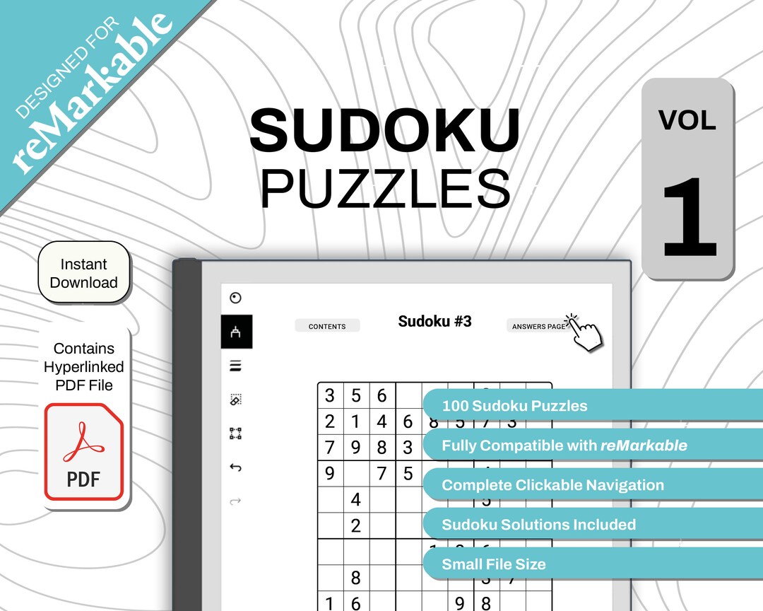 Remarkable Sudoku Volume 1 Games and Puzzles PDF Template With ...
