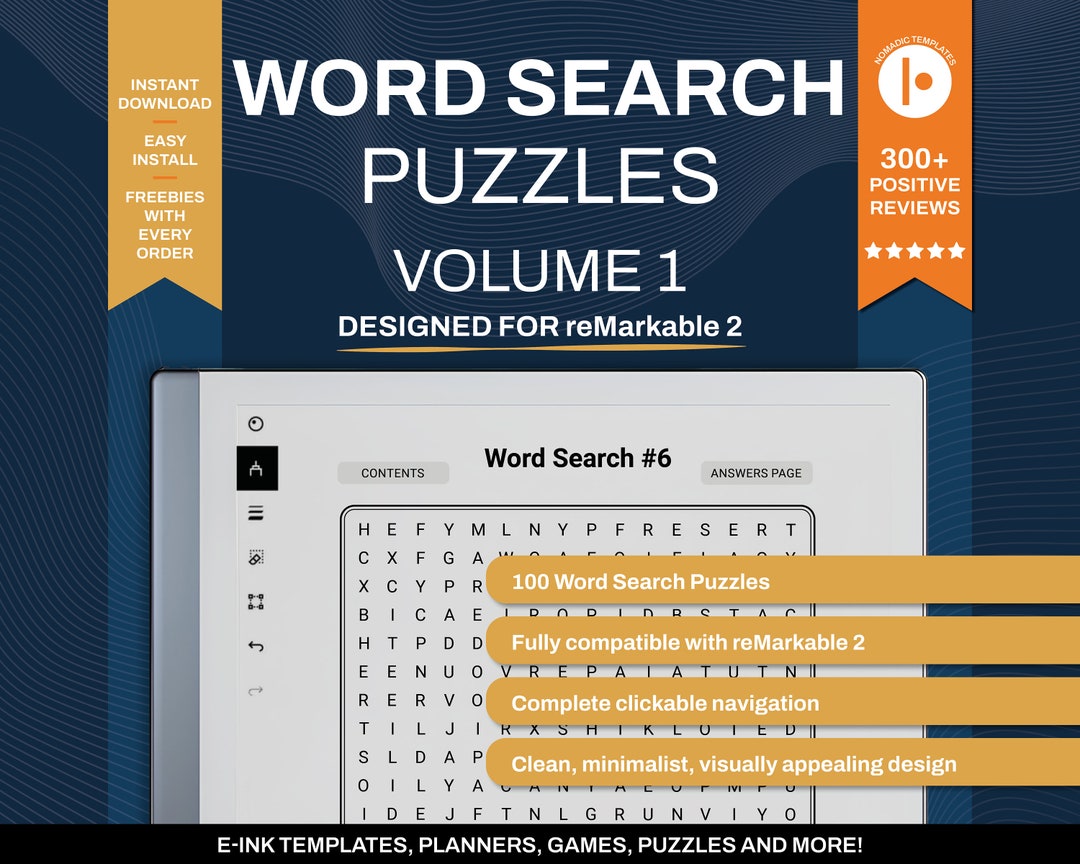 Word Search Bundle 1 for Remarkable 2 | Games and Puzzles | Clickable ...