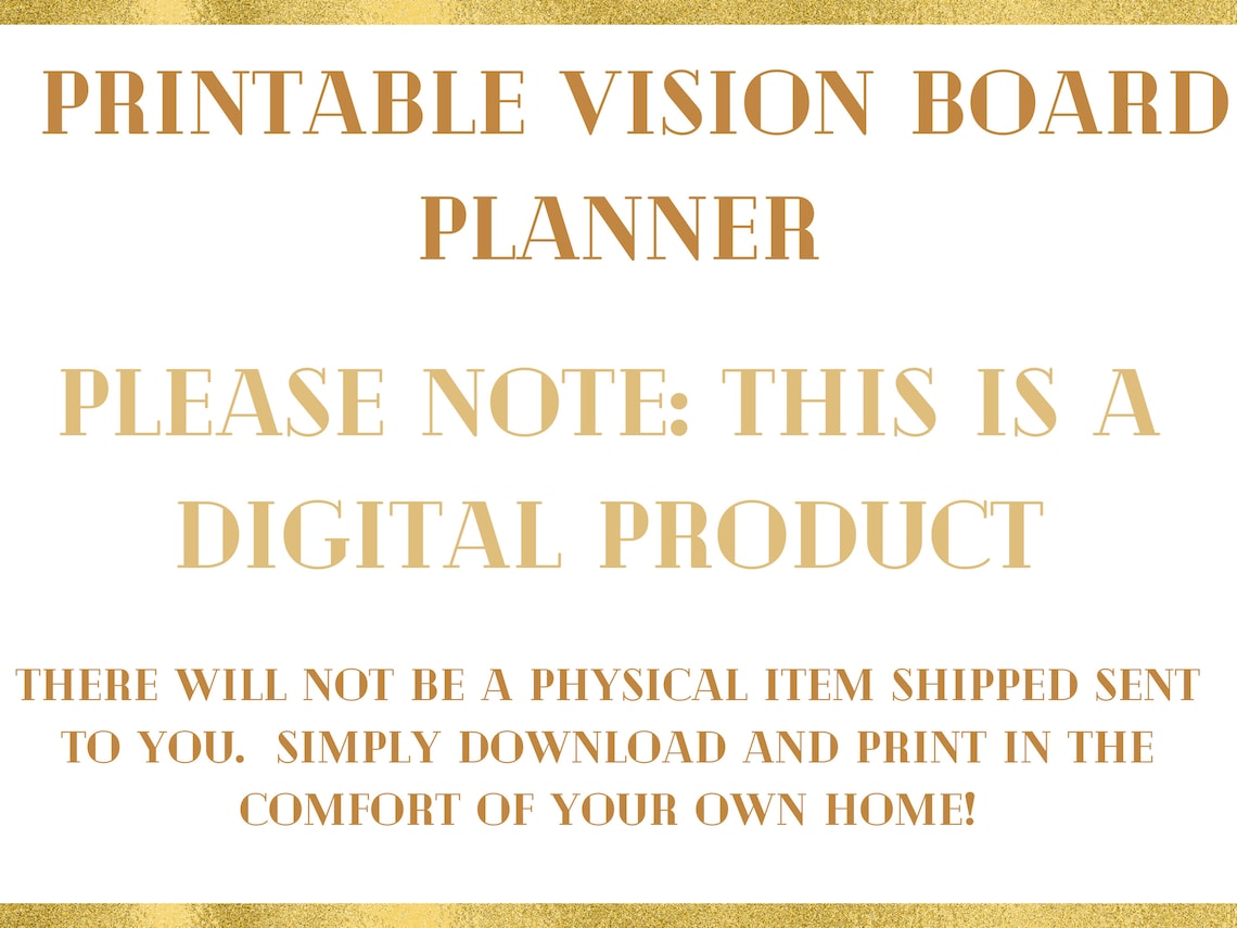 Printable Digital Vision Board for 2024, Vision Board Template, Vision ...