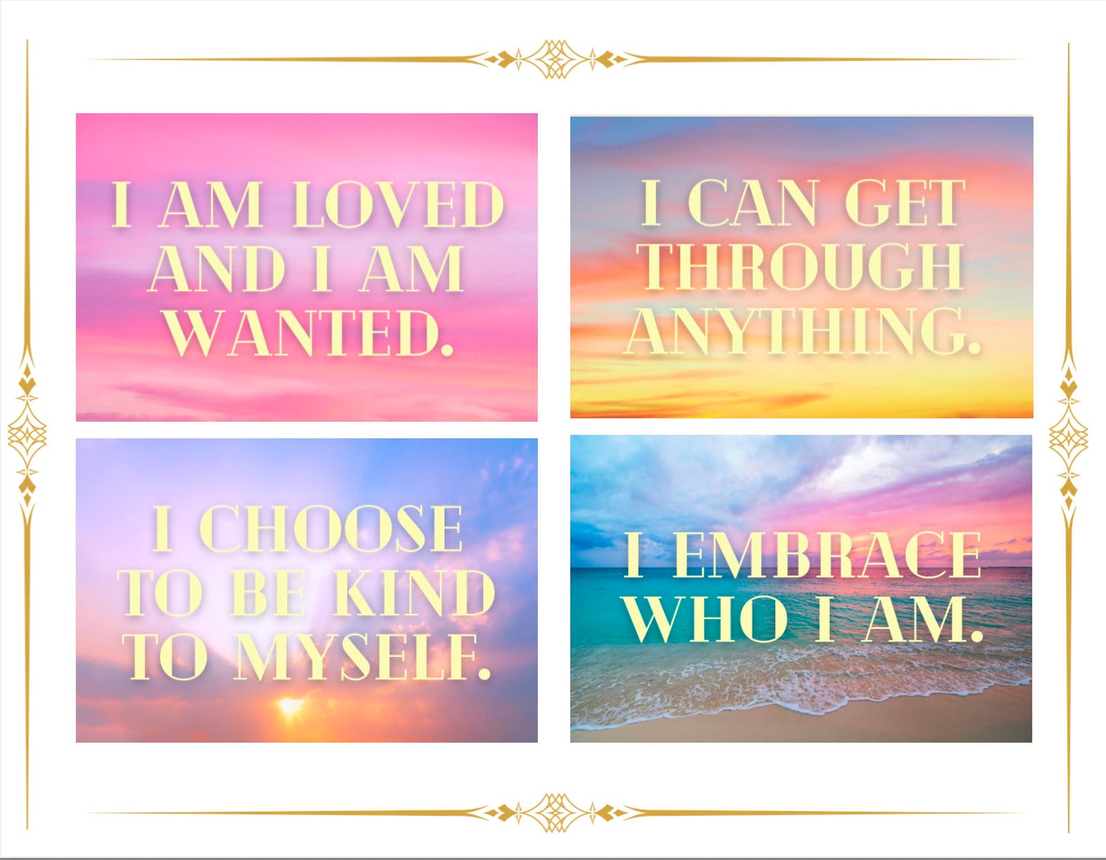 Positive Affirmation Cards, Mindfulness Cards, Printable Cards ...