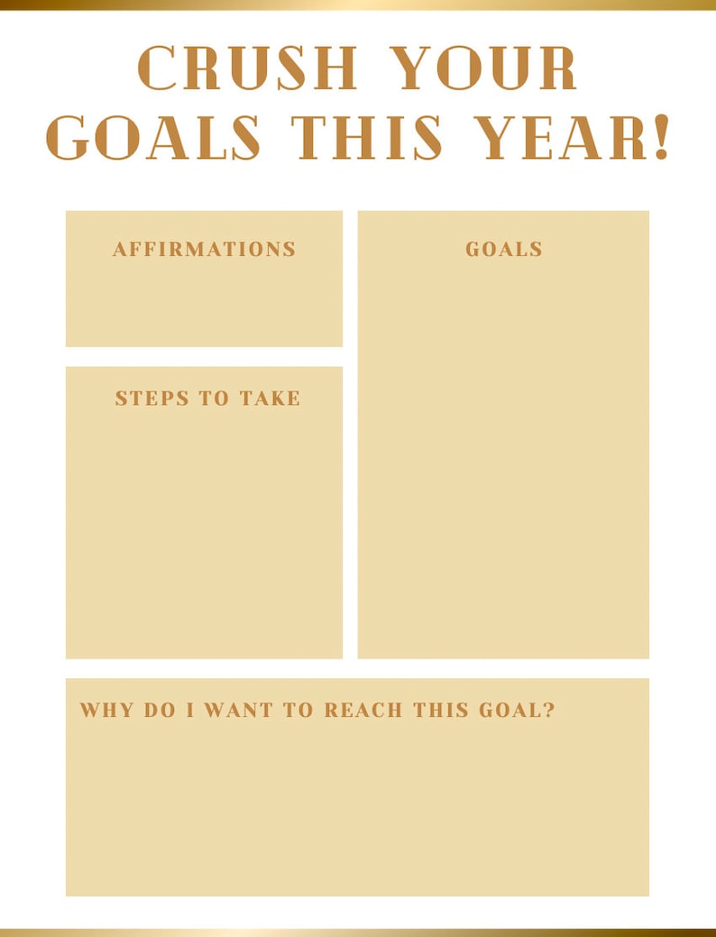 Printable Digital Vision Board for 2024, Vision Board Template, Vision ...