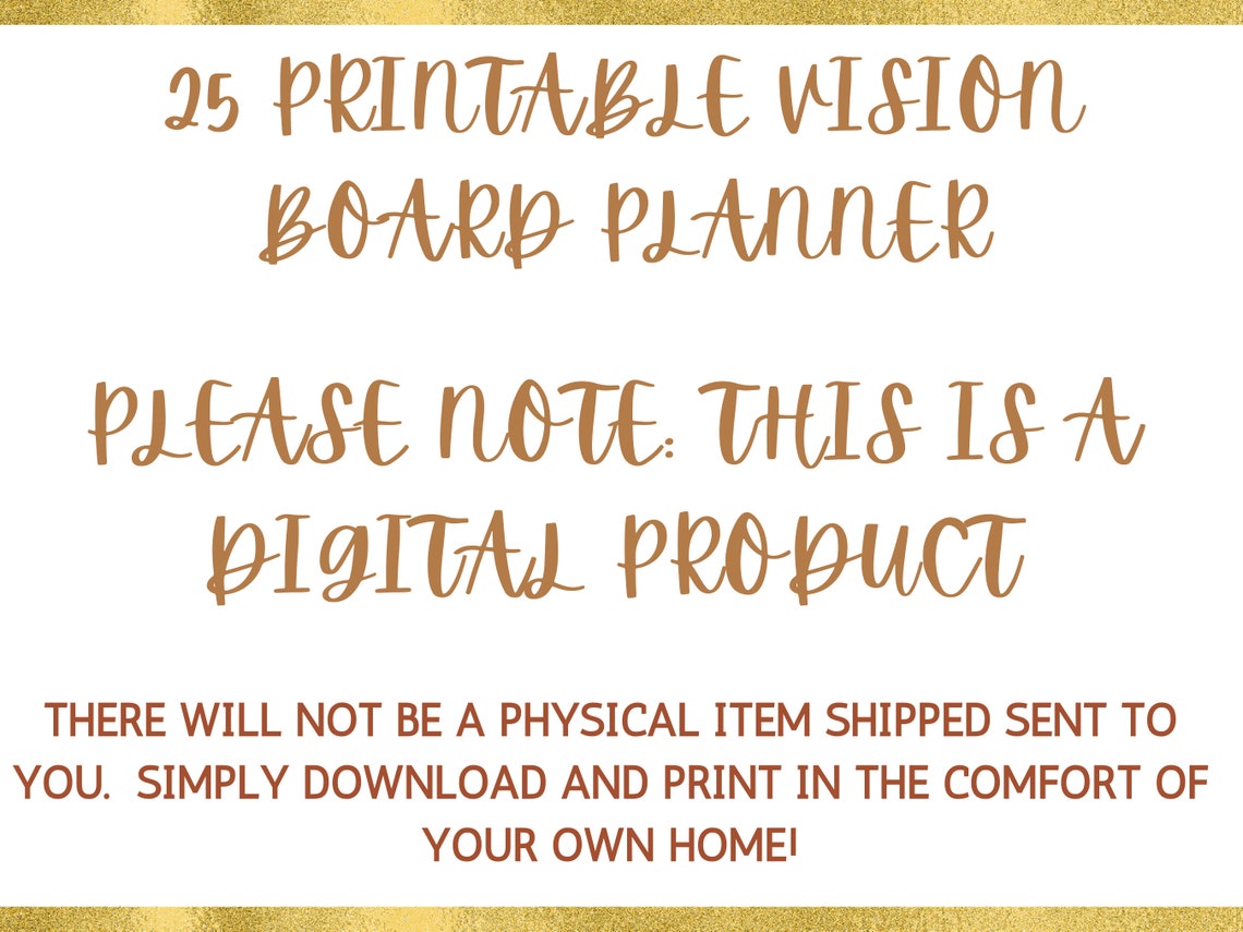 Printable Digital Vision Board for 2024, Vision Board Template, Vision ...