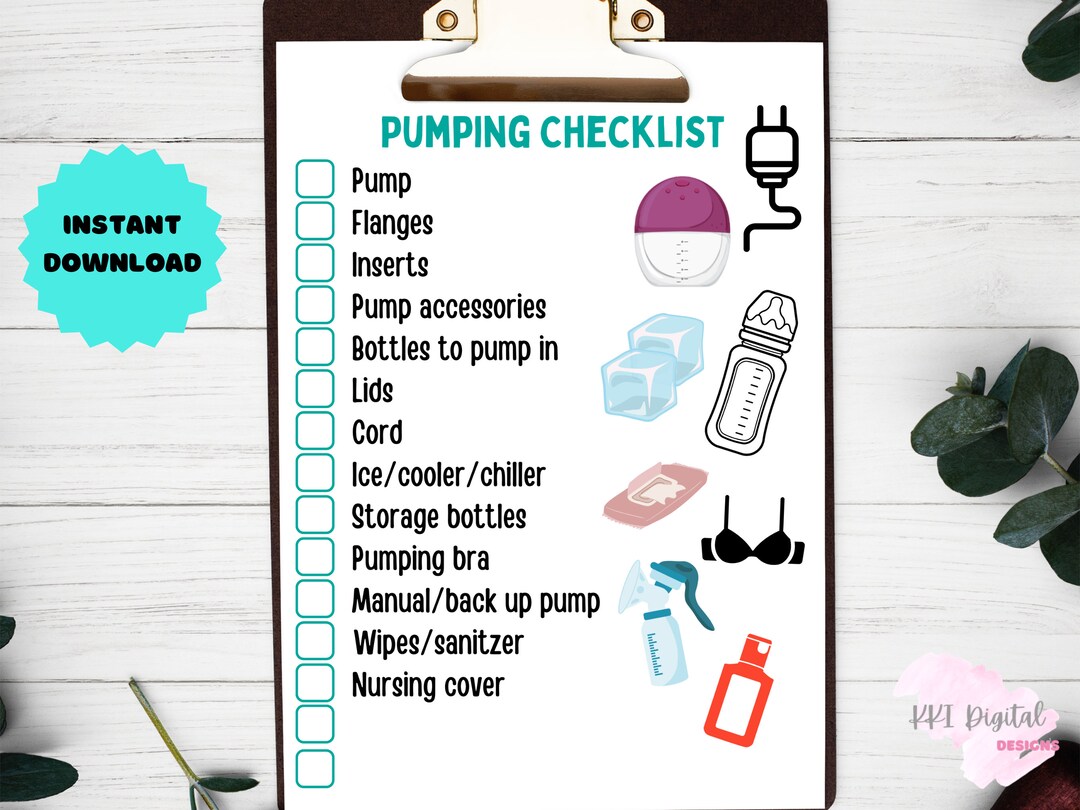 Pumping Checklist Exclusive Pumping List on the Go Pumping List Breast ...