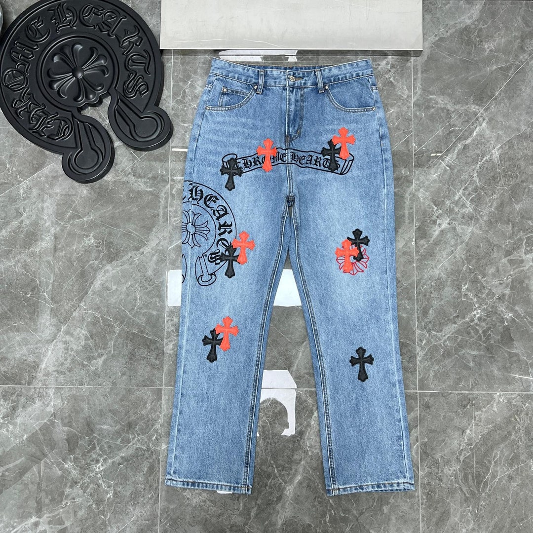 Chrome Style Vintage Matty Boy Leather Patches Jeans Straight - Etsy