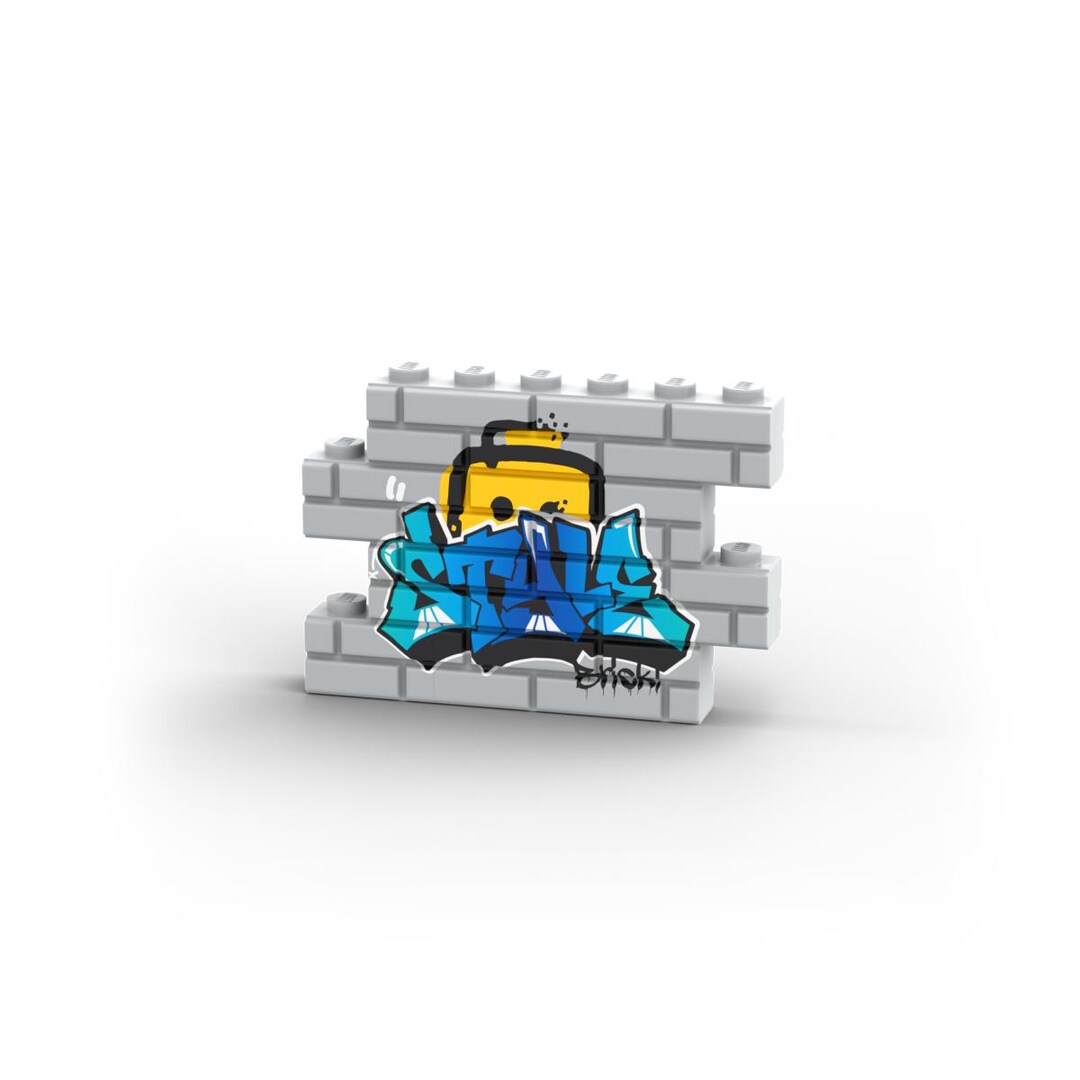 Style With Brick Head Graffiti Wall - Original LEGO® Bricks - Etsy