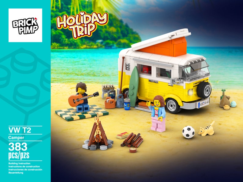 VW T2 Camper Building Instruction for Building Blocks - Etsy