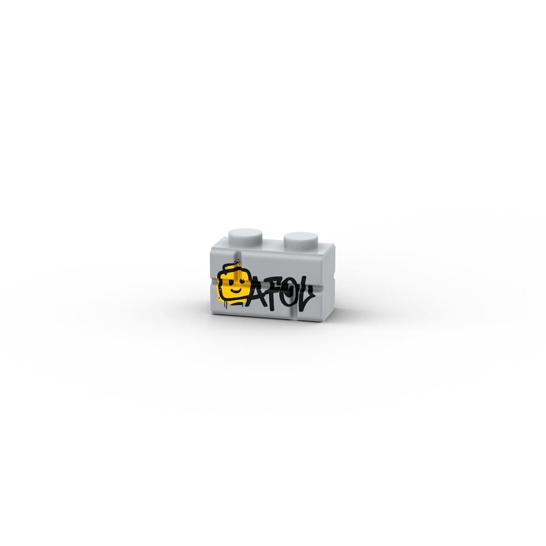 Brick Head AFOL Graffiti - Original LEGO® Brick - Etsy
