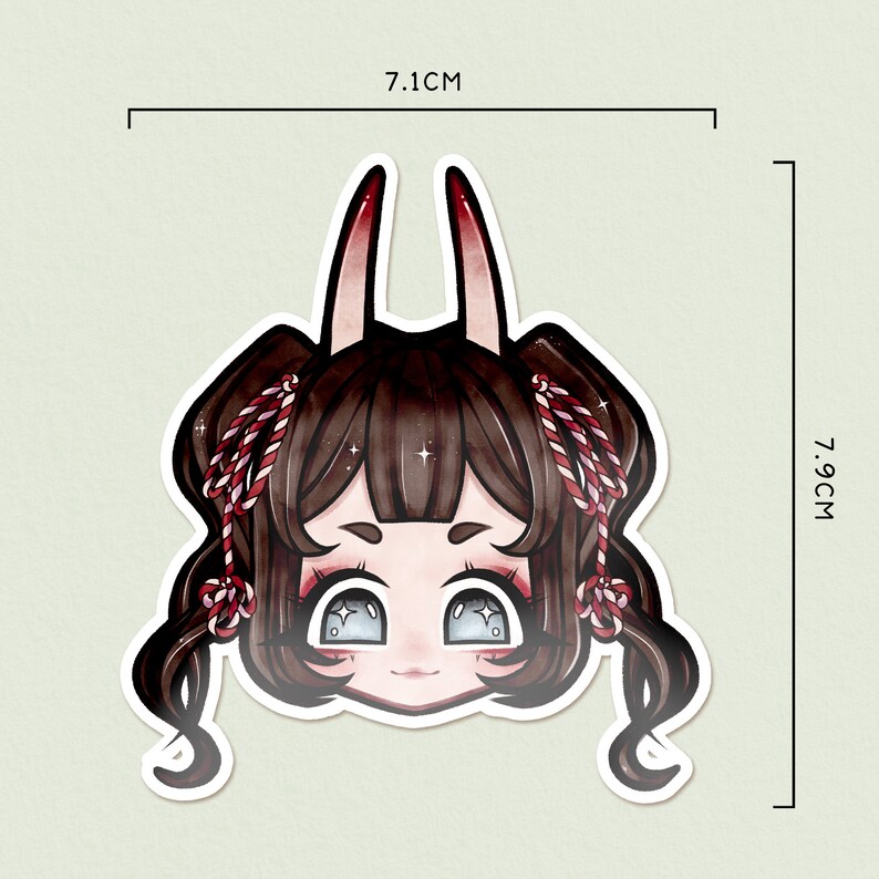 Vinyl Waterproof Anime Chibi Sticker Shrine Maiden Kawaii Demon ...