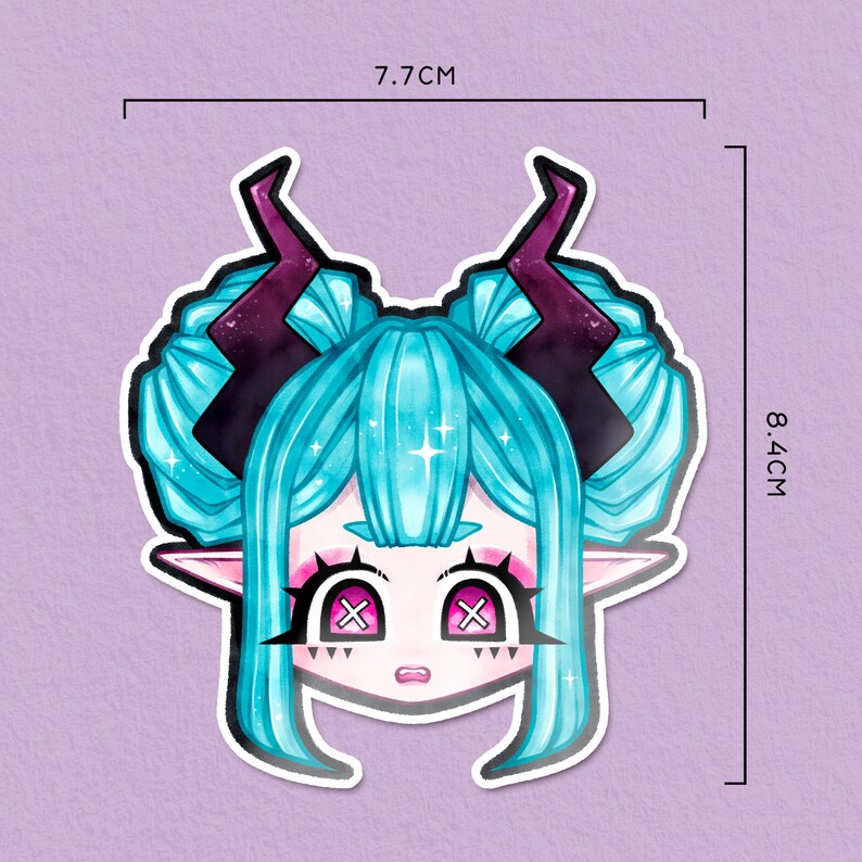 Vinyl Waterproof Sickly Cyberpunk Demon Sticker Anime Kawaii Demon ...