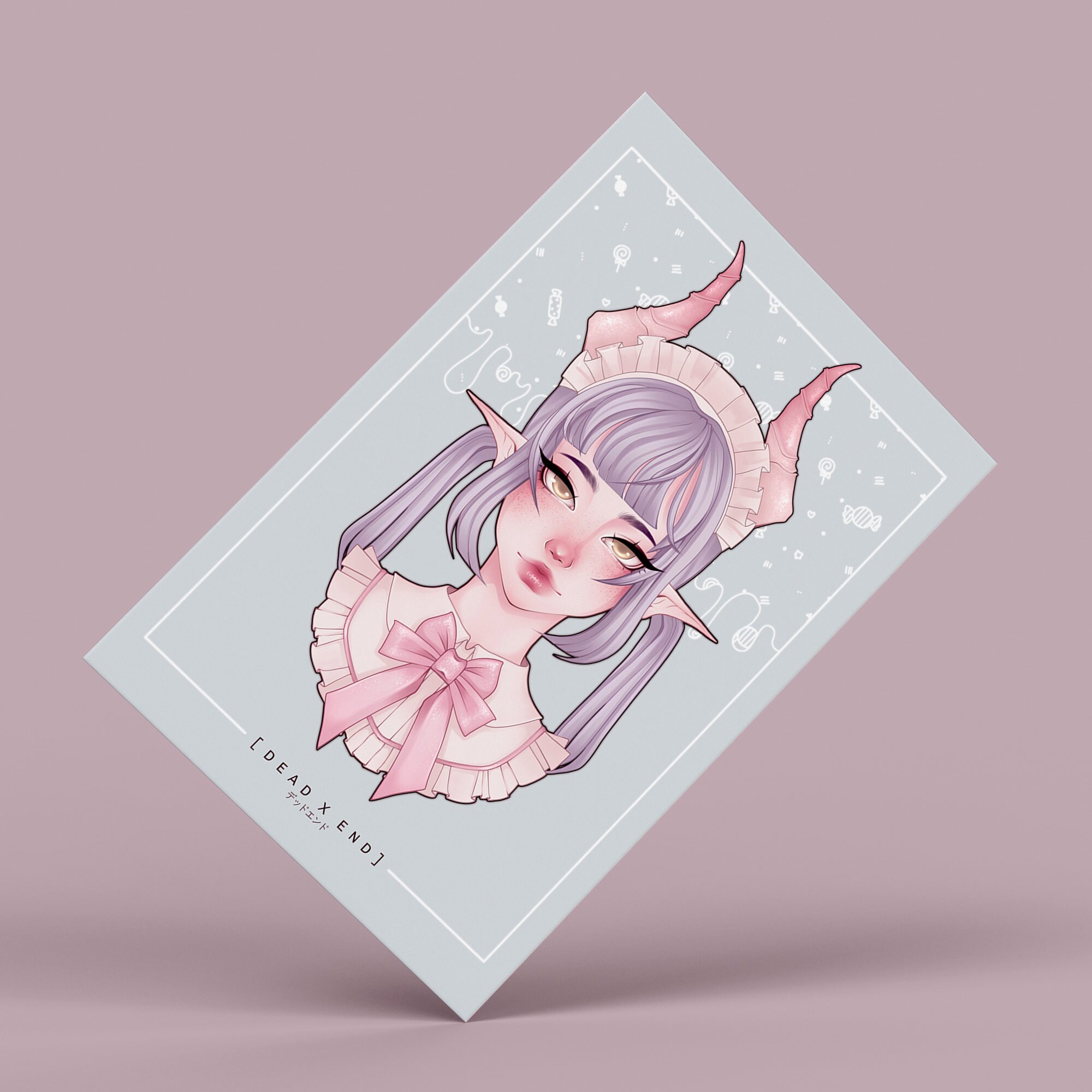 Bakery Demon Girl Anime Art Print Pastel Demon Waifu Monster Girl ...