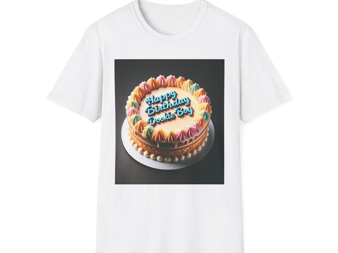 Birthday Cake T-shirt, Happy Birthday Dookie Boy Tee, Hyper Realism ...