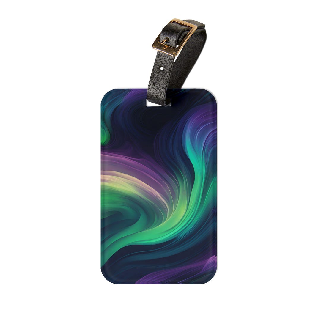 Northern Lights Luggage Tag, Aurora Borealis Bag Tag, Abstract Travel ...