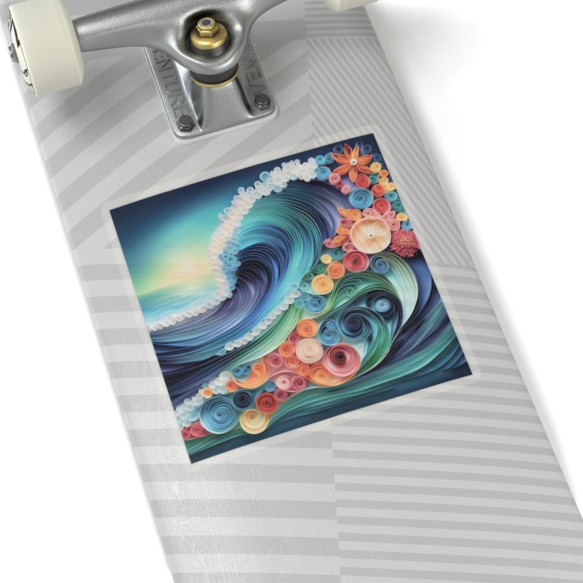Ocean Wave Stickers: Glossy Vinyl Paper Quilling Decals - Etsy
