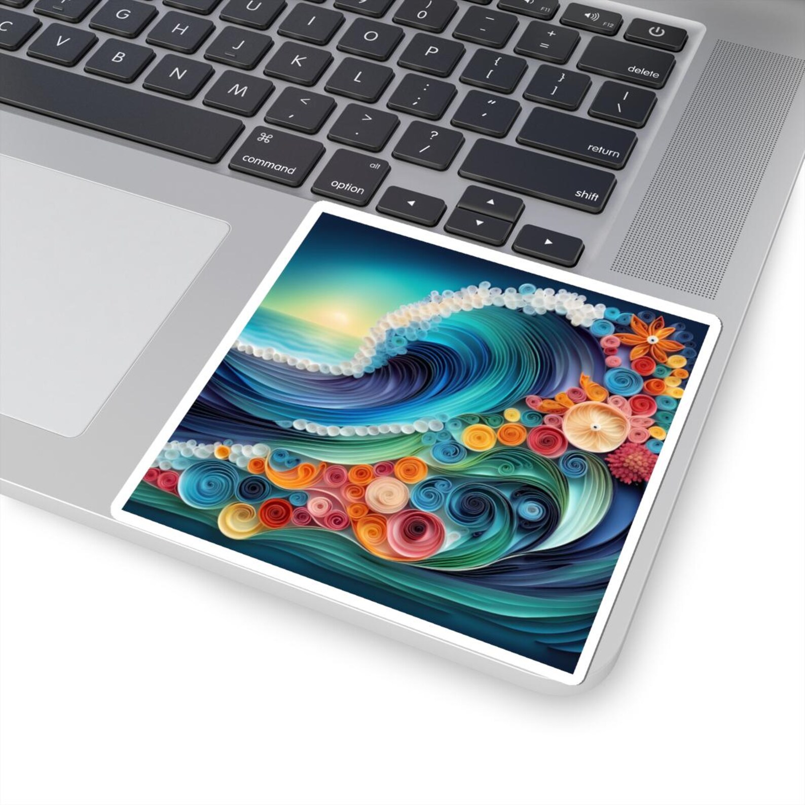 Ocean Wave Stickers: Glossy Vinyl Paper Quilling Decals - Etsy