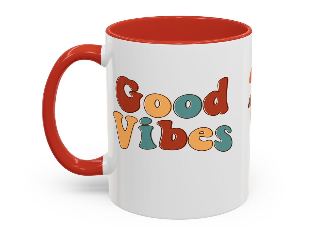 Good Vibes Accent Mug Positive Energy Tea Cup, Inspirational Coffee Mug ...