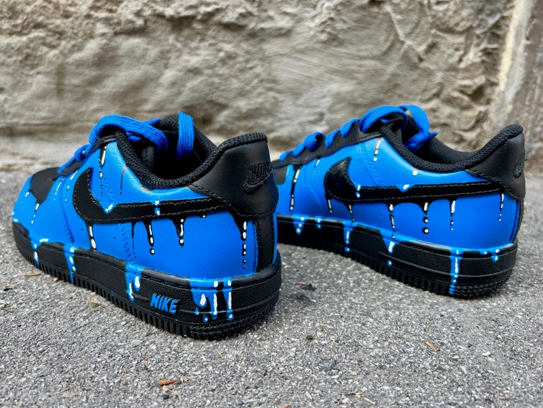 Customized AIR FORCE 1 Blue Drops Sneakers | Handpainted and Airbrushed ...