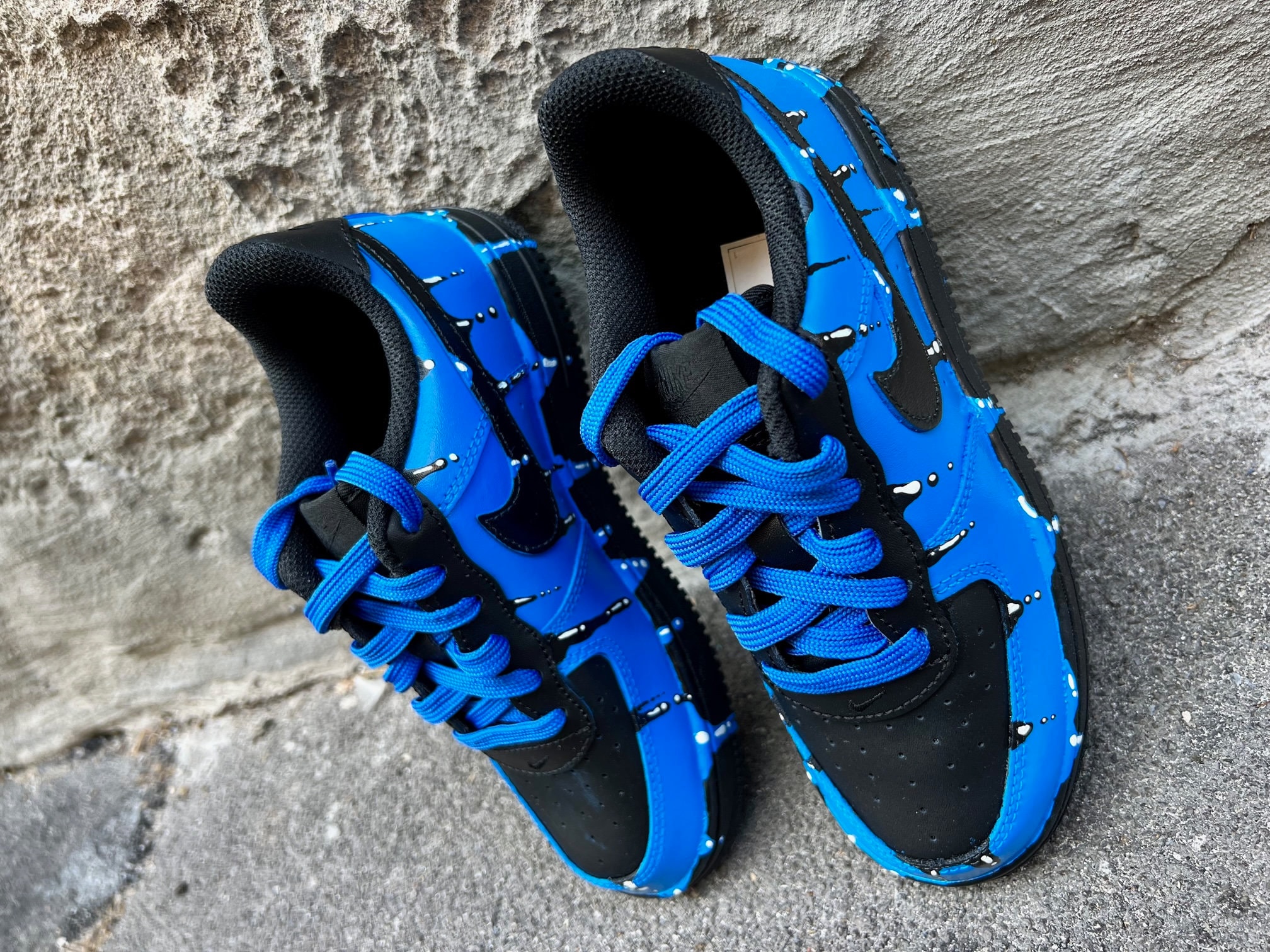 Customized AIR FORCE 1 Blue Drops Sneakers | Handpainted and Airbrushed ...