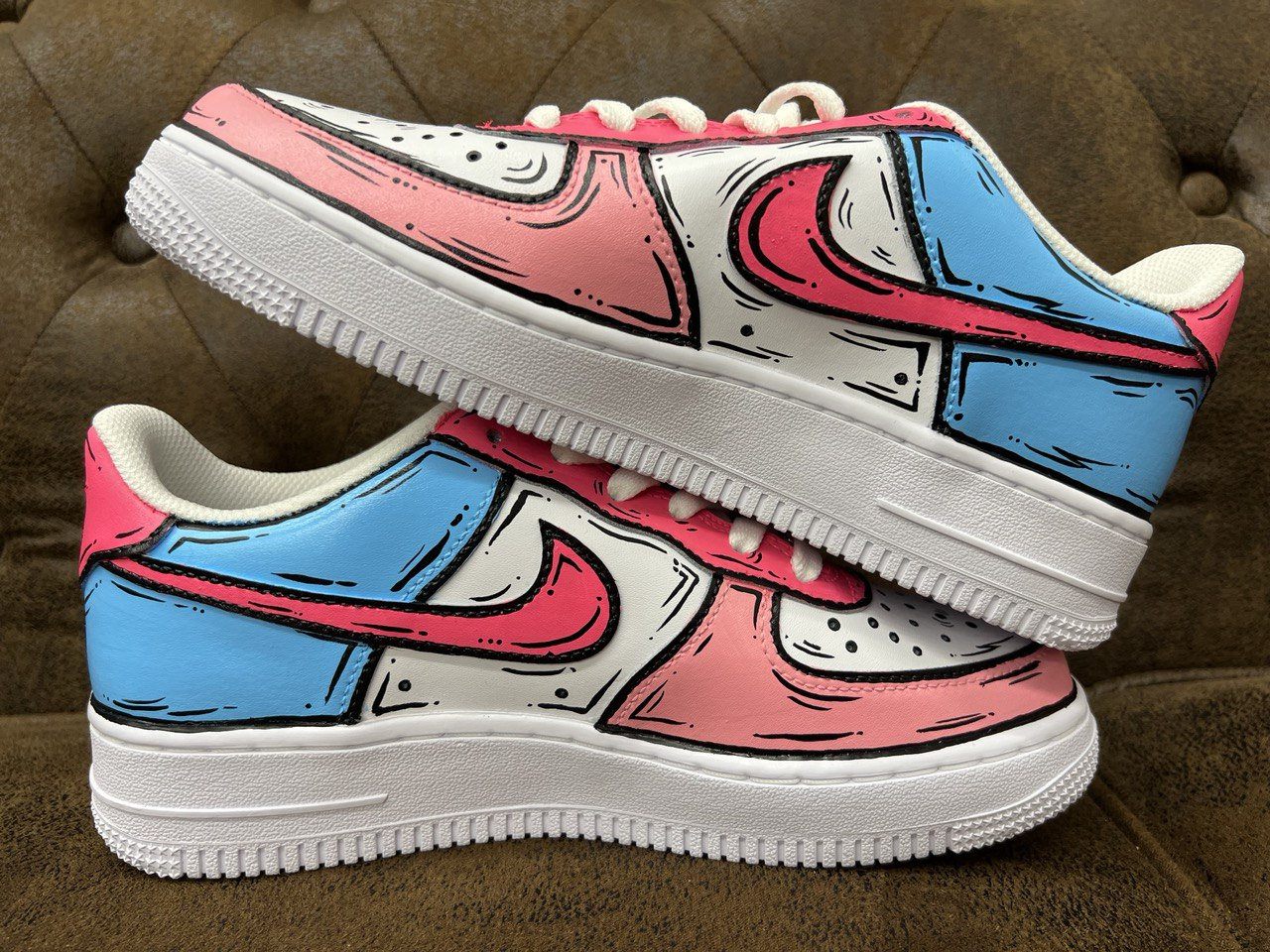 Customized AIR FORCE 1 Cartoon Style Sneakers | Fully Handpainted ...
