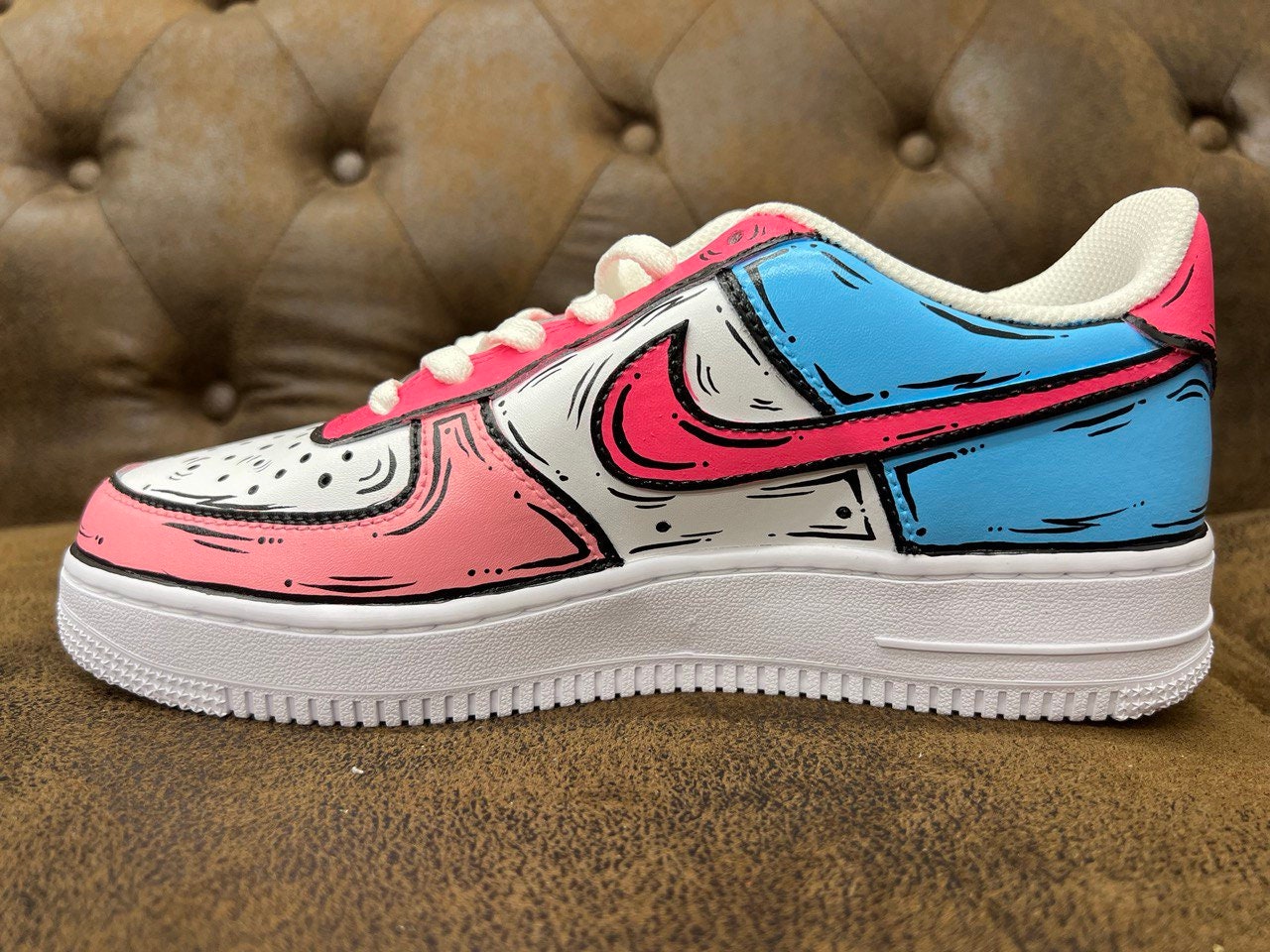Customized AIR FORCE 1 Cartoon Style Sneakers | Fully Handpainted ...