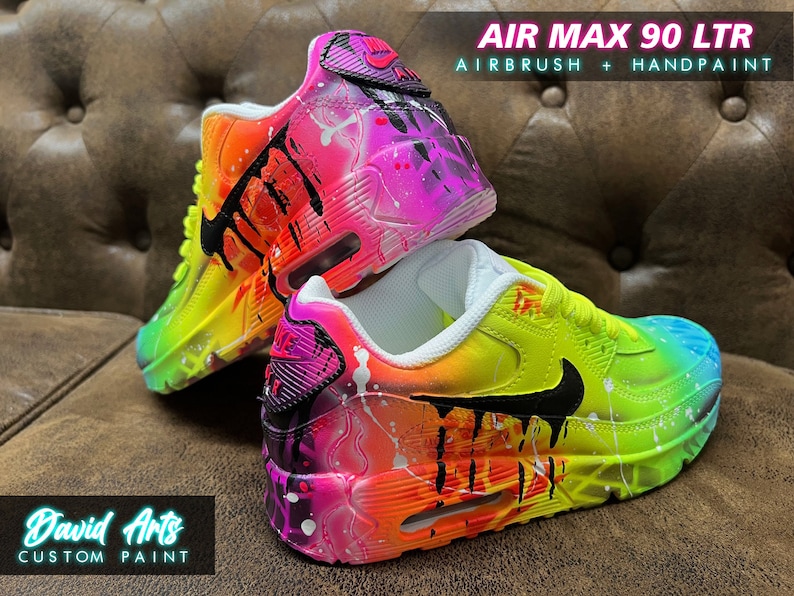 Air Max 90 LTR Customized Sneakers | Airbrushed - Handpainted With ...