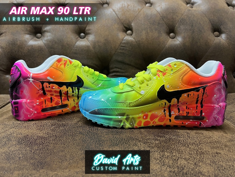 Air Max 90 LTR Customized Sneakers | Airbrushed - Handpainted With ...